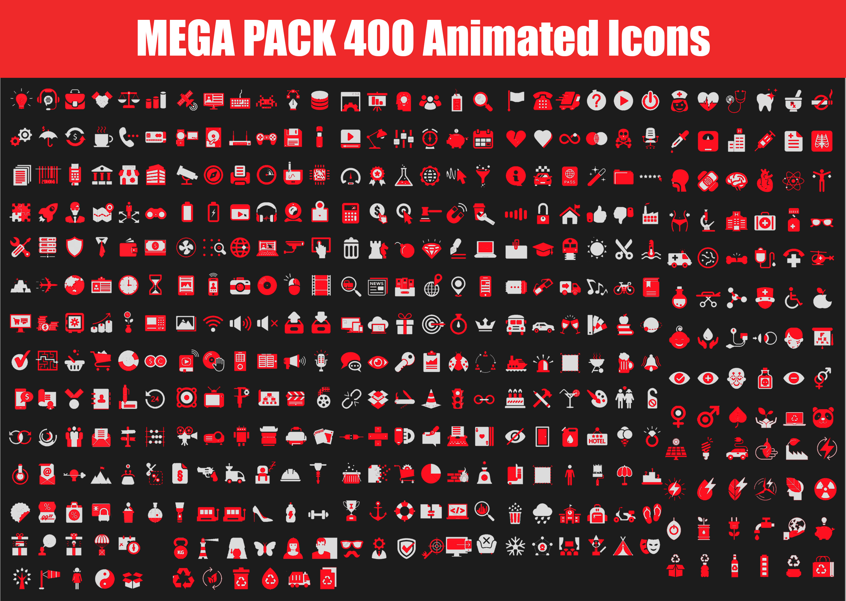 Mega Pack 400 Animated Icons Hotspots – Red/White List – 3DVista ...