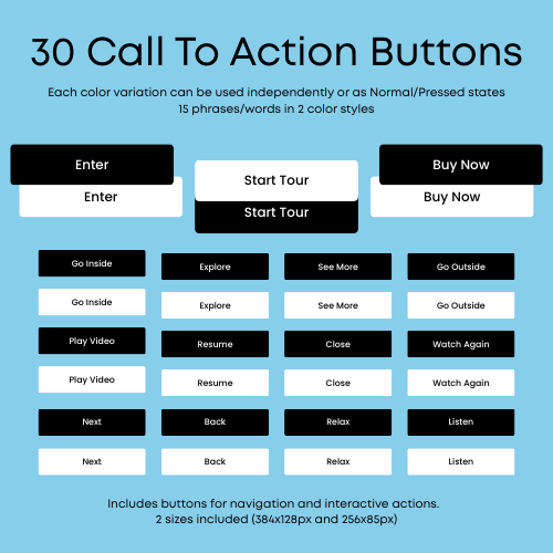 Animated CTA Buttons – Black & White – 3DVista Marketplace