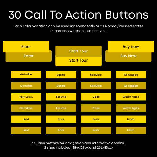 Animated CTA Buttons – Gold & Black – 3DVista Marketplace